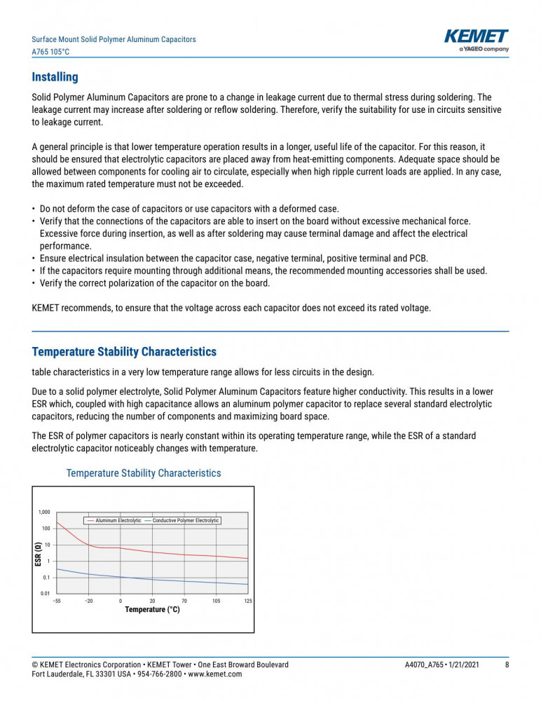 KEMET A765 datasheet page 8