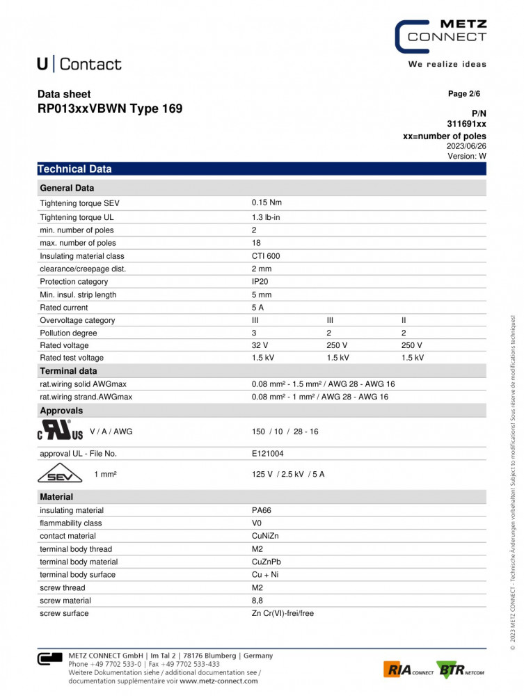 31169106 datasheet page 2