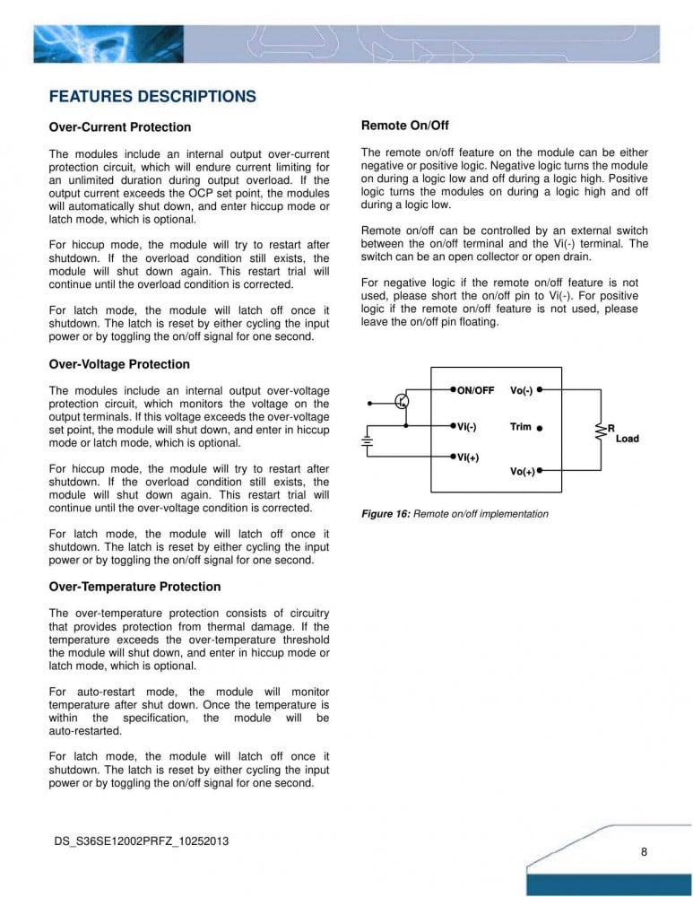 DELTA S36SE12002PRFZ datasheet page 8