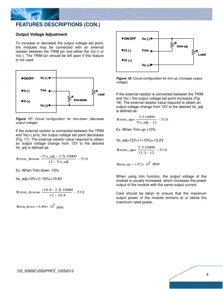 DELTA S36SE12002PRFZ datasheet page 9