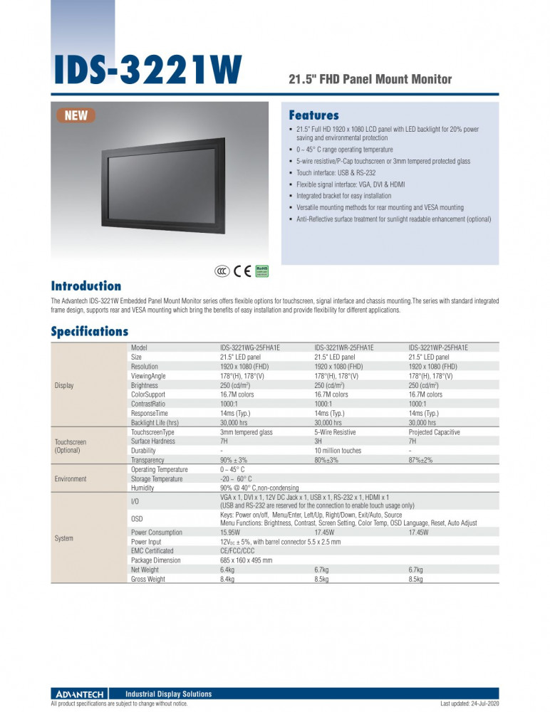 IDS-3221W technical document, page 1