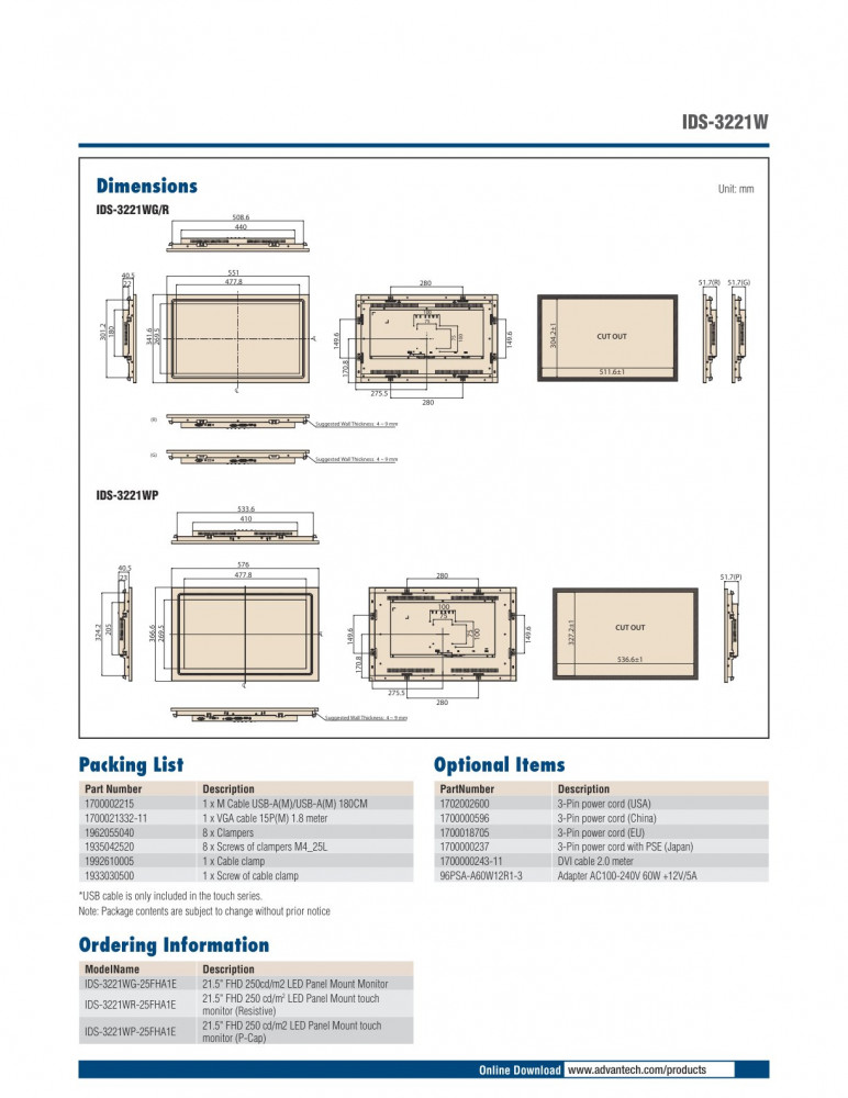 IDS-3221W technical document, page 2