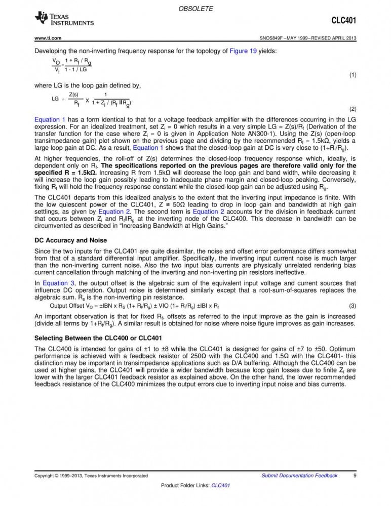CLC401 datasheet page 10