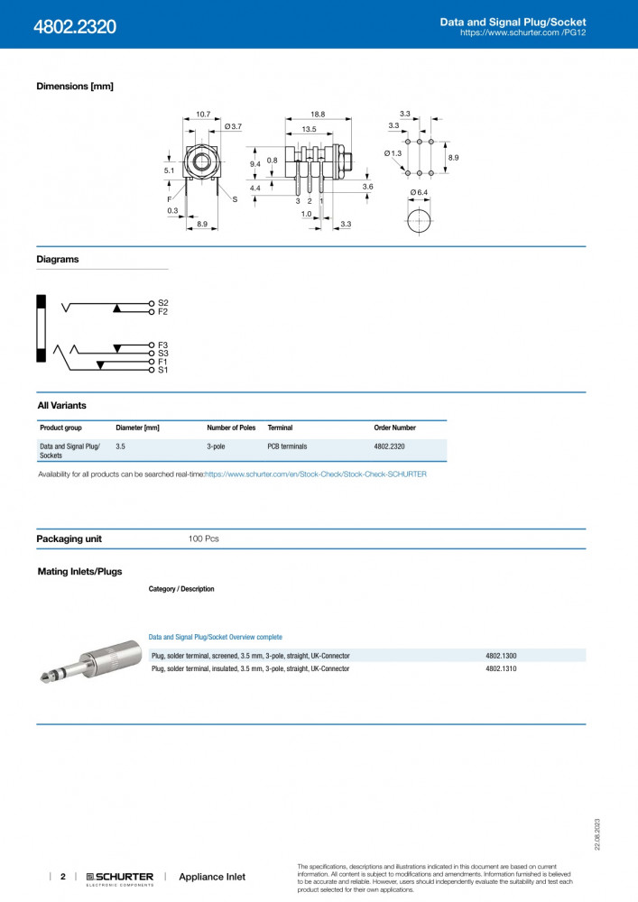 SCHURTER 4802.2320 technical document page 2