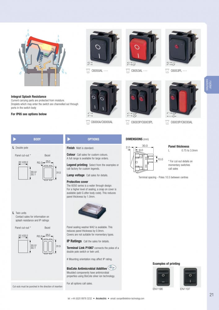 Bulgin 6050 series technical document page 2
