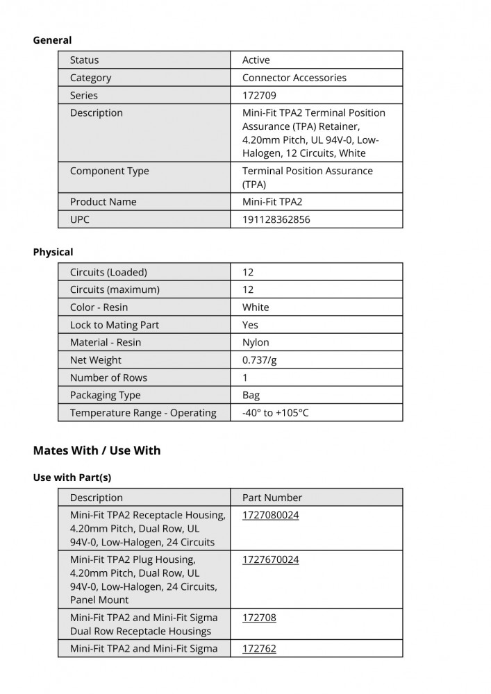 MOLEX 1727090012 technical document page 2
