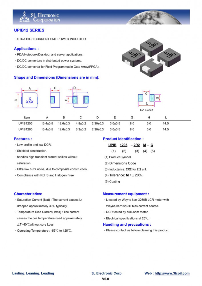 UPIB series technical document page 1