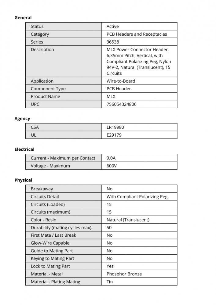 MOLEX 365380018 product document image, page 2
