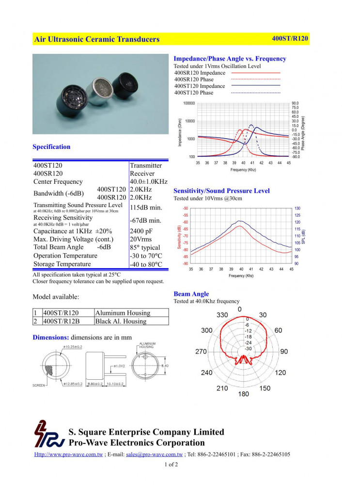 400ST/R120 technical document page 1