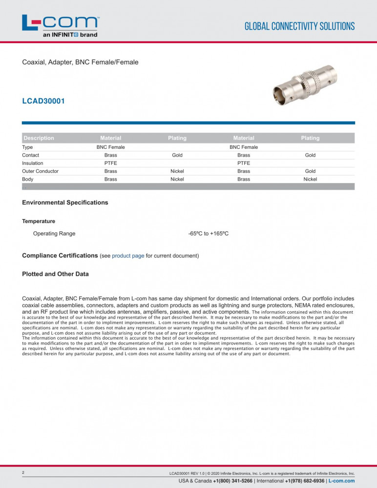 LCAD30001 product specification page 2