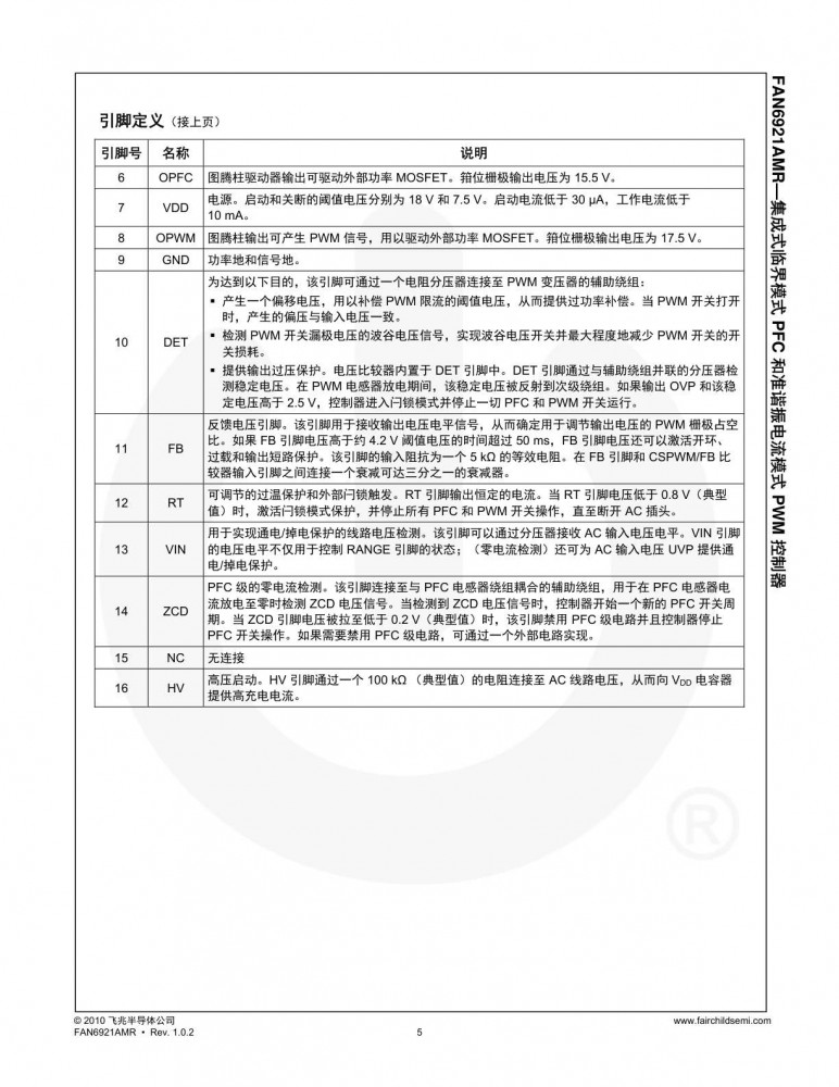 FAN6921AMR document page 6