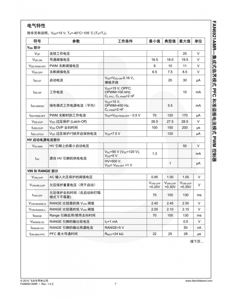 FAN6921AMR document page 8