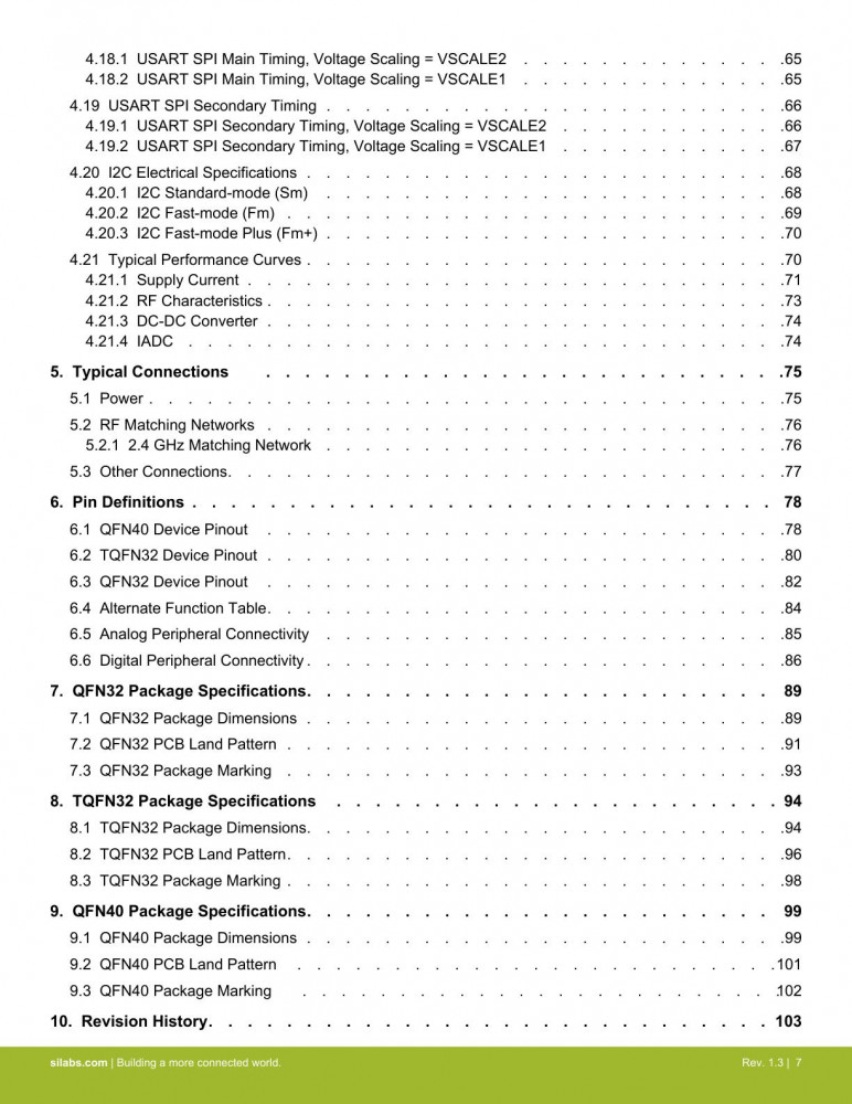 EFR32MG22 datasheet preview, page 7