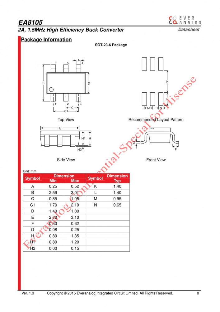 EA8105T6R datasheet page 8