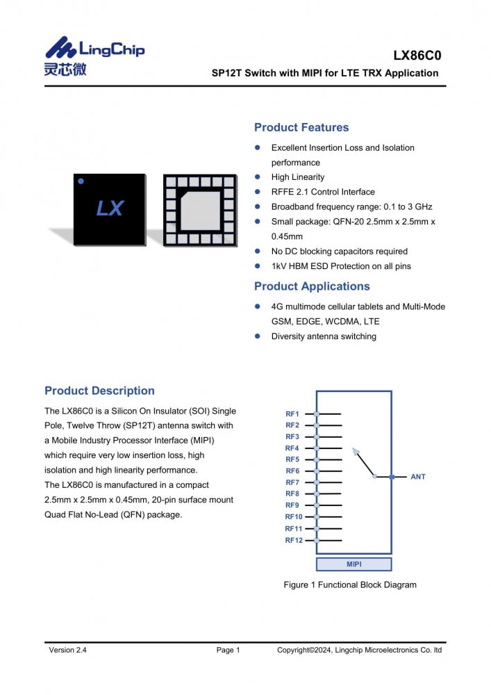 LX86C0 datasheet page 1
