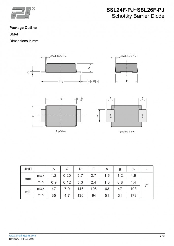 SSL26F-PJ datasheet page 3