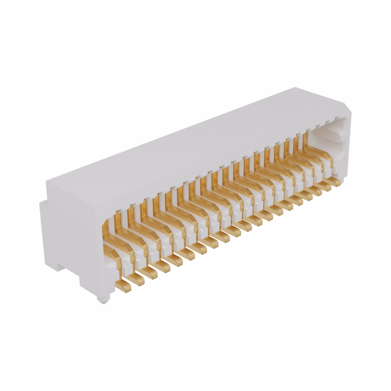 SlimStack Board-to-Board Connector, 0.80mm Pitch, Plug, 5.65mm Mated Height, 40 Circuits, Right-Angle, with Boss, Gold Plating for sale