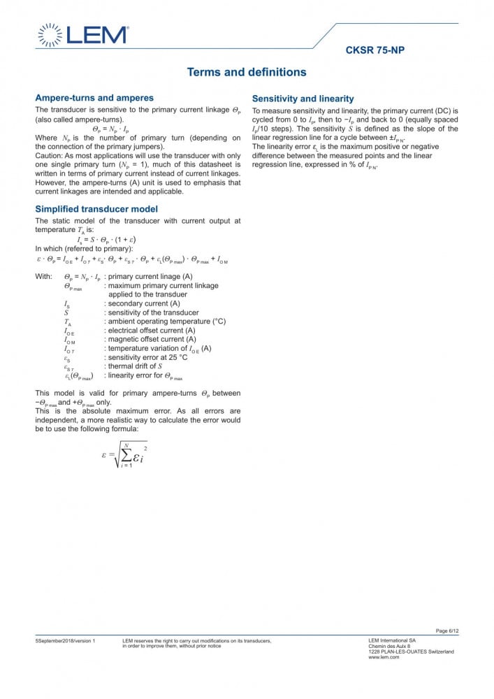 CKSR 75-NP datasheet page 6
