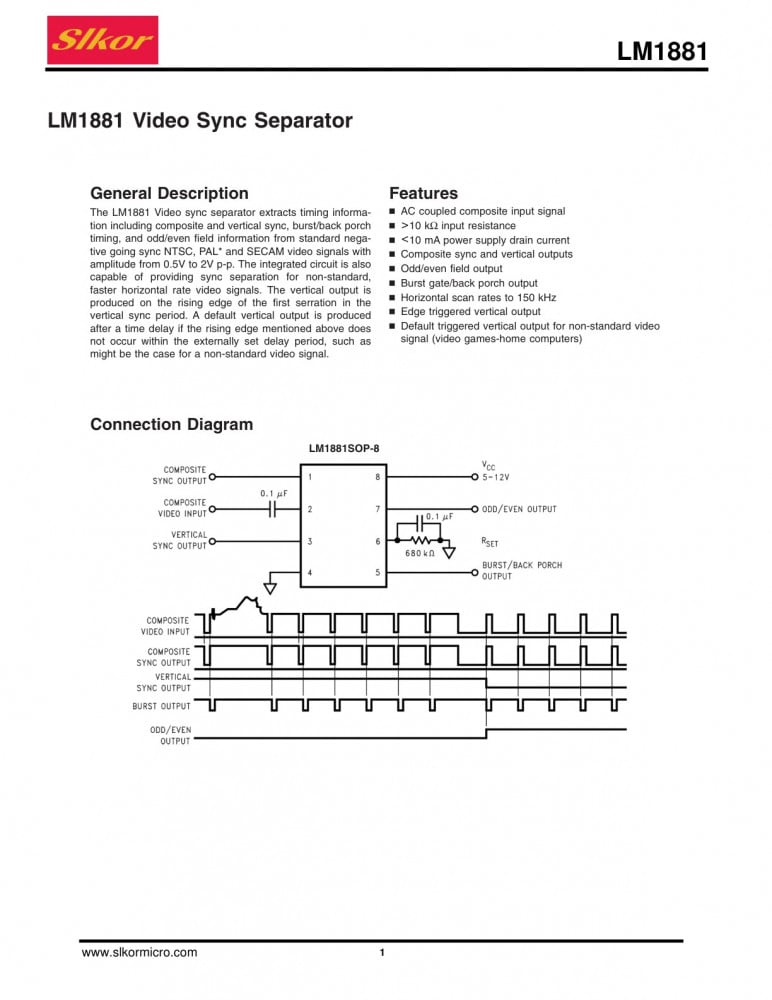 LM1881 datasheet page 1