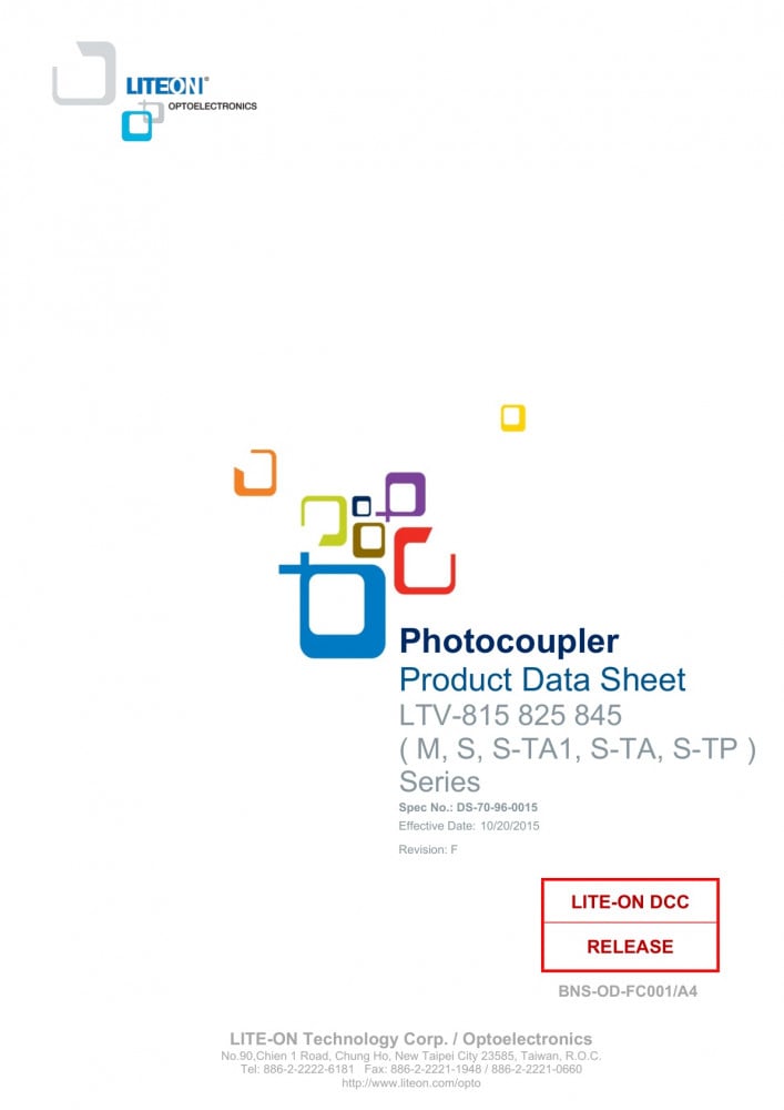 LITEON LTV-815M datasheet page 1