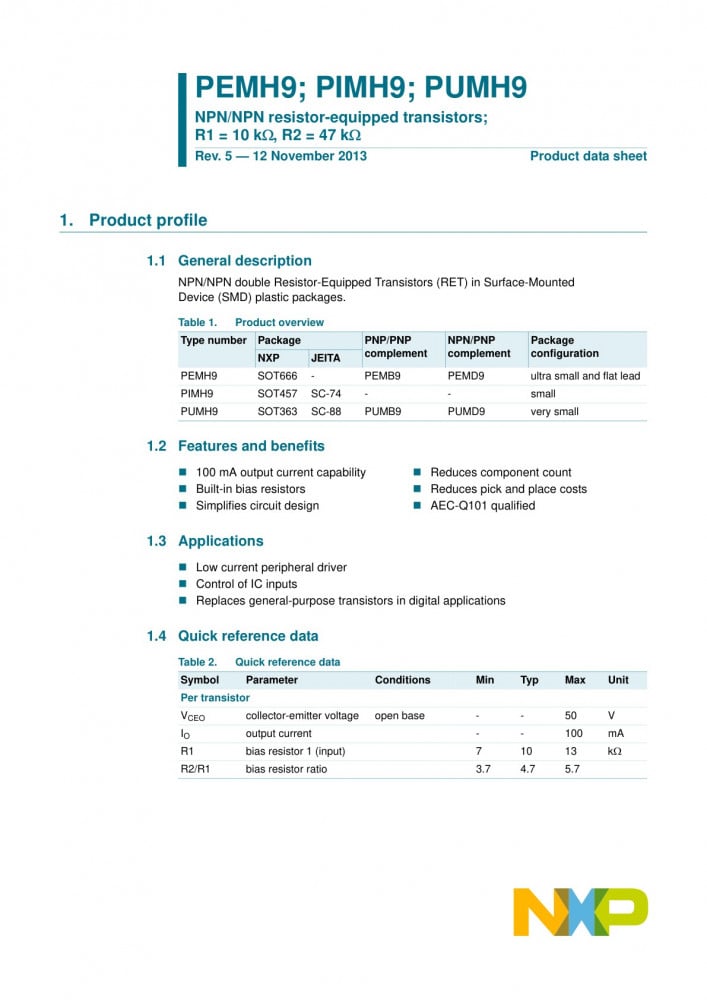 PEMH9 datasheet page 2