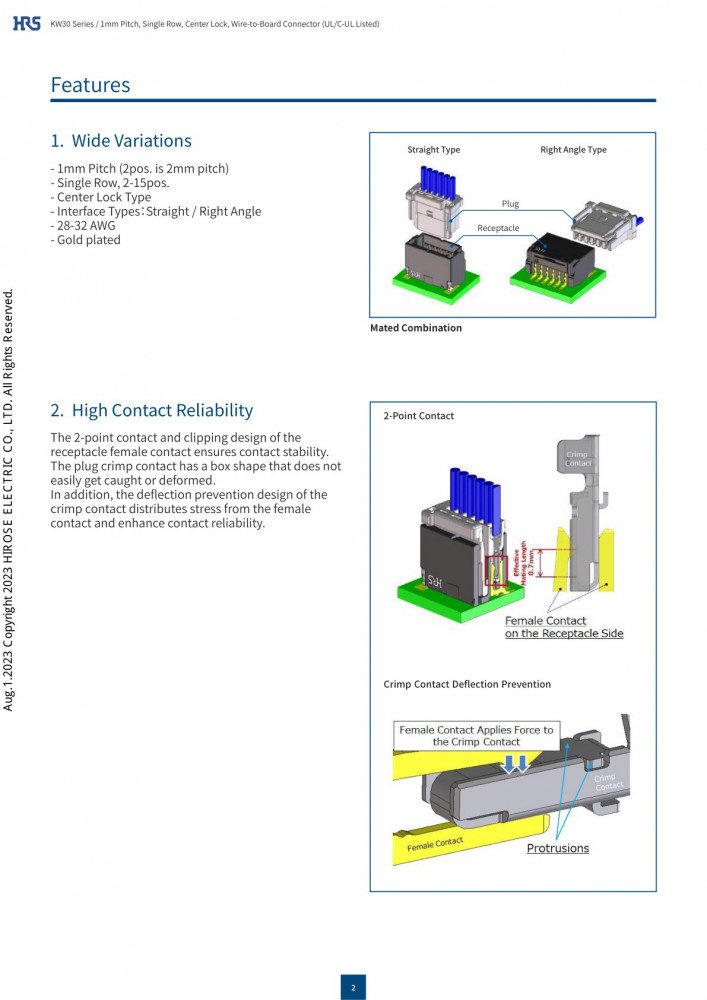 HRS KW30 datasheet page 2