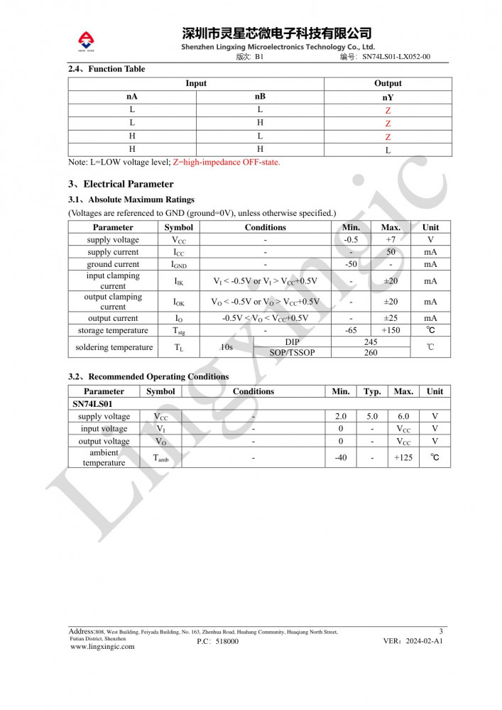 SN74LS01N(LX) datasheet page 5
