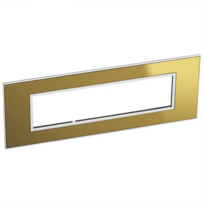 Arteor - British standard plate for switched sockets 1 gang - Glossy stainless steel - Black finish - For 5A 13A socket outlet