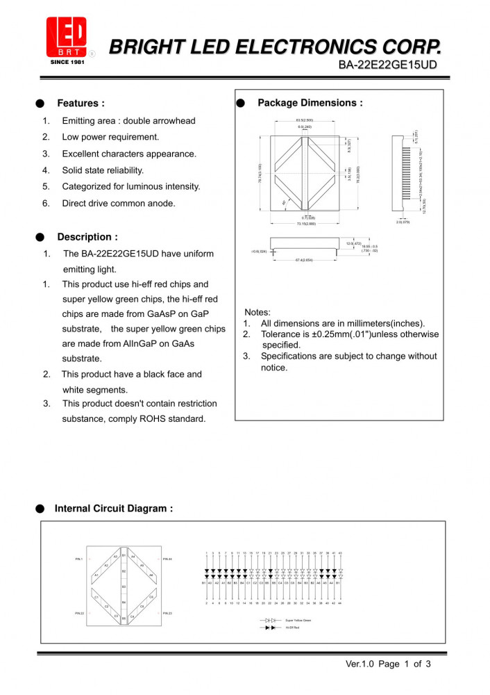 BA-22E22GE15UD technical documentation page 1