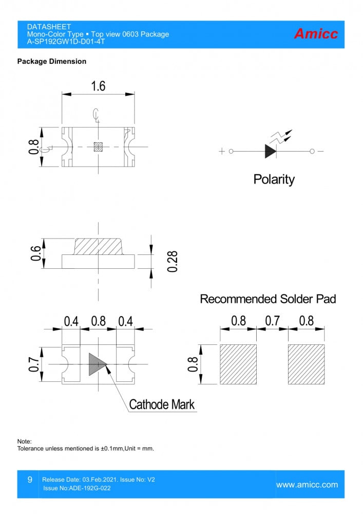 A-SP192GW1D-D01-4T datasheet page 9