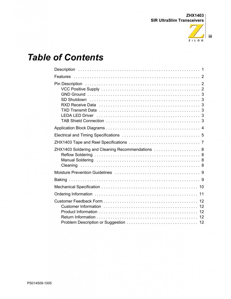 ZHX1403 datasheet page 3