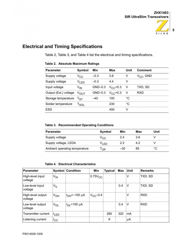 ZHX1403 datasheet page 9