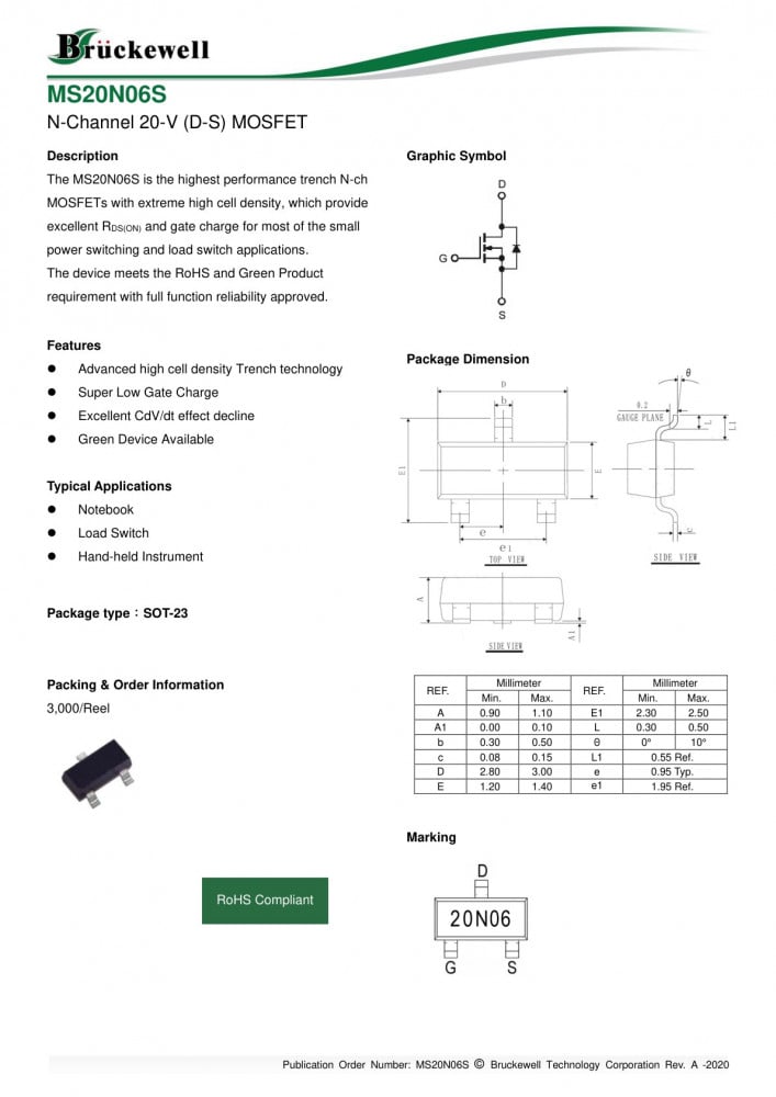 MS20N06S datasheet page 1