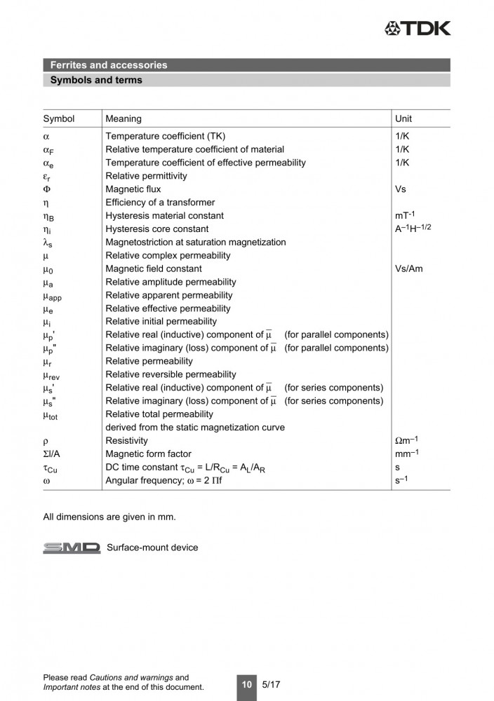 TDK EPCOS ferrites and accessories page 10