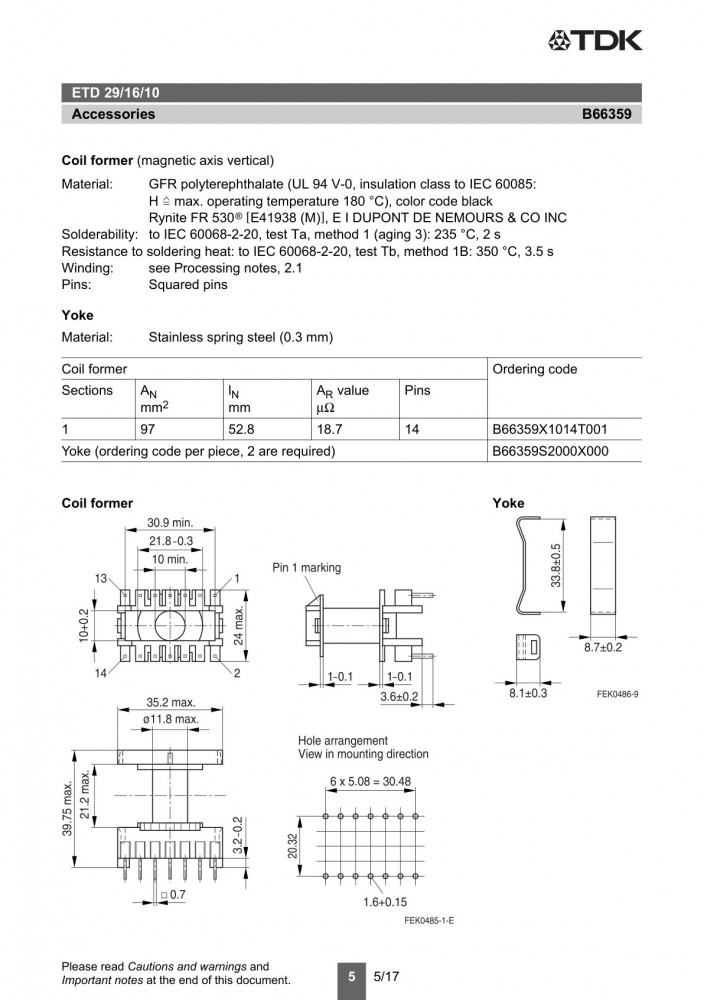TDK EPCOS ferrites and accessories page 5