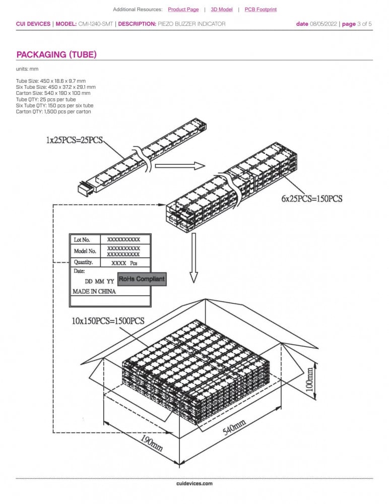 CMI-1240-SMT-TR datasheet page 3