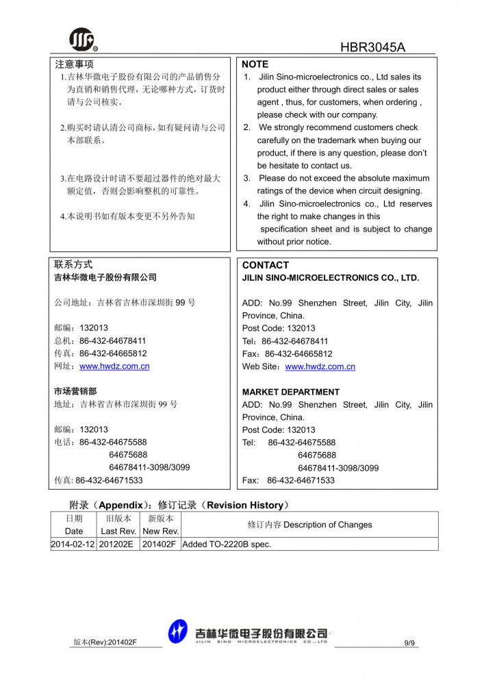 HBR3045A datasheet page 9