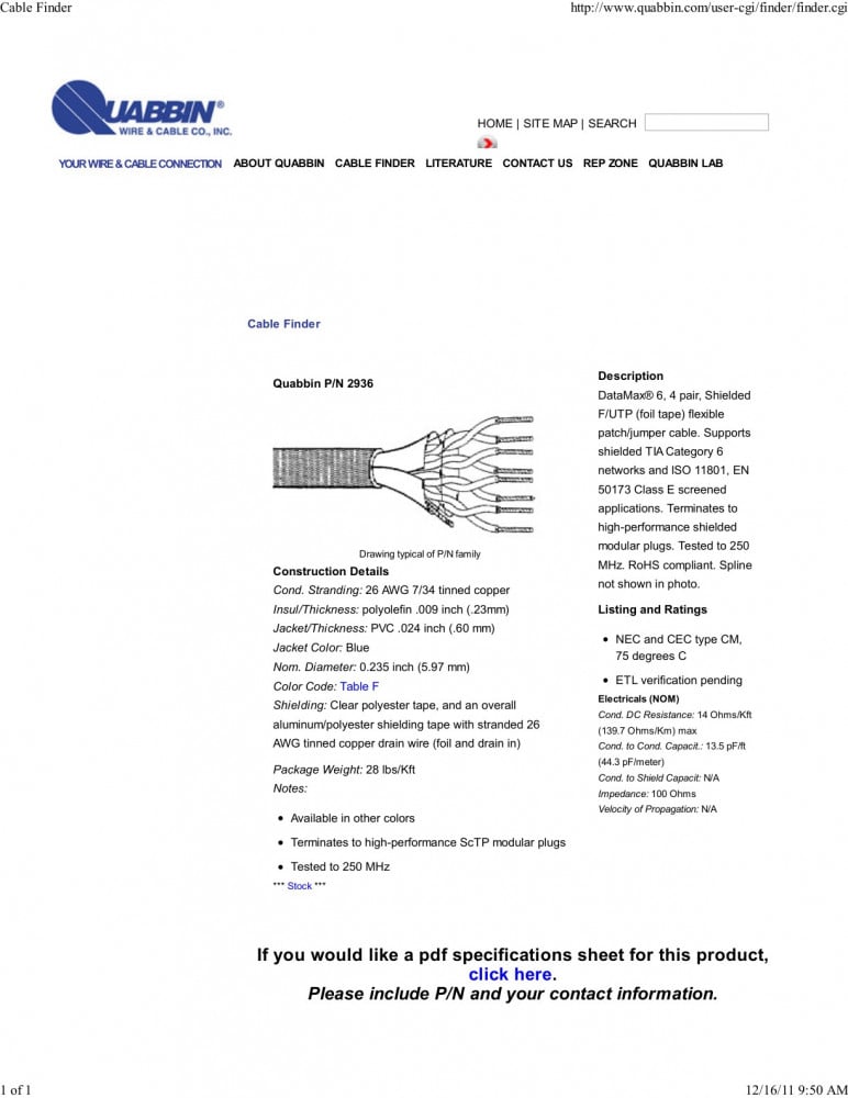 TFC2936 technical specification document
