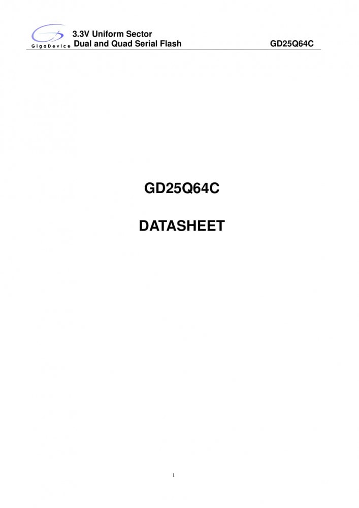 GD25Q64C datasheet page 1