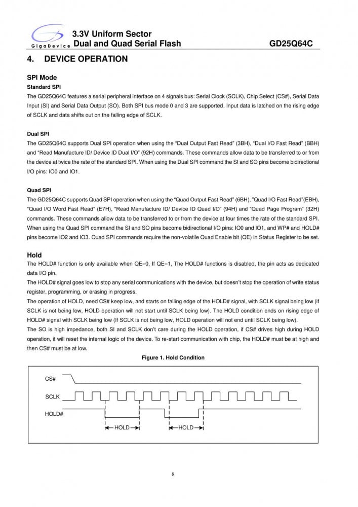 GD25Q64C datasheet page 8
