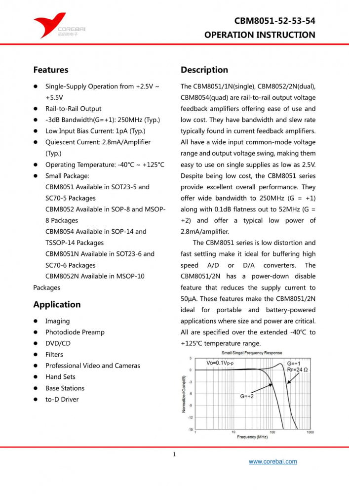 CBM8054 datasheet page 1