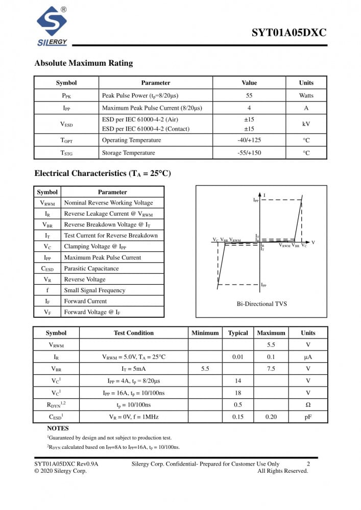 SYT01A05DXC datasheet page 2