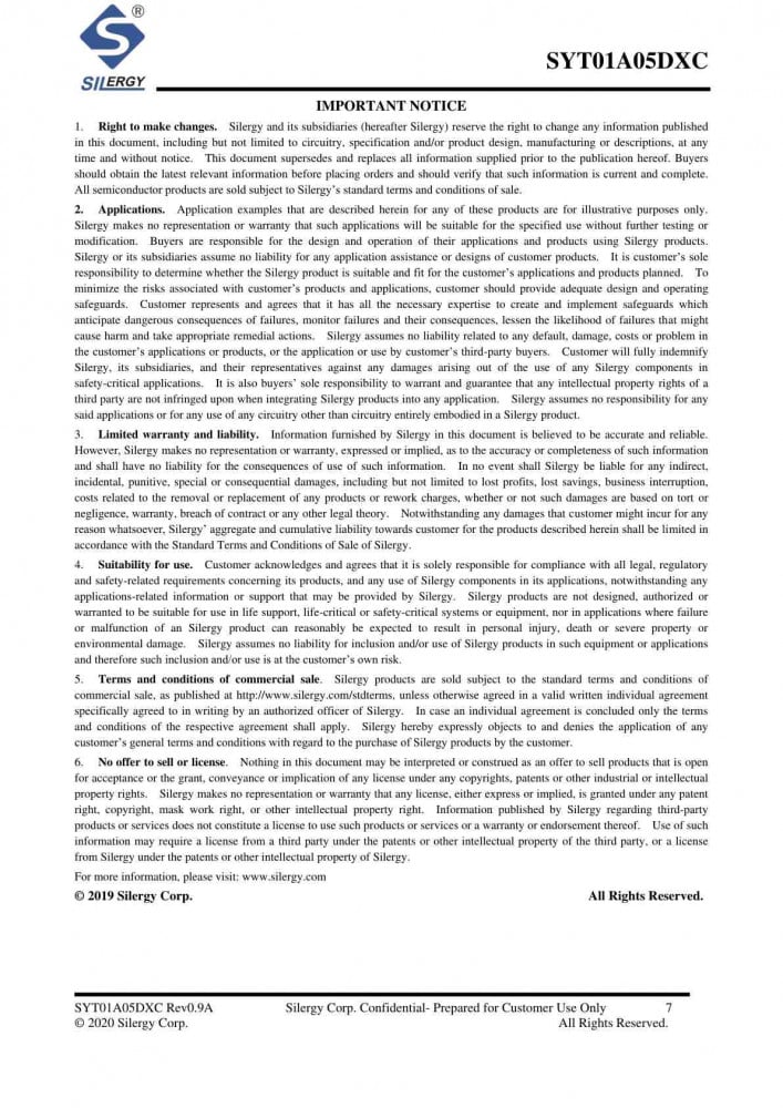 SYT01A05DXC datasheet page 7