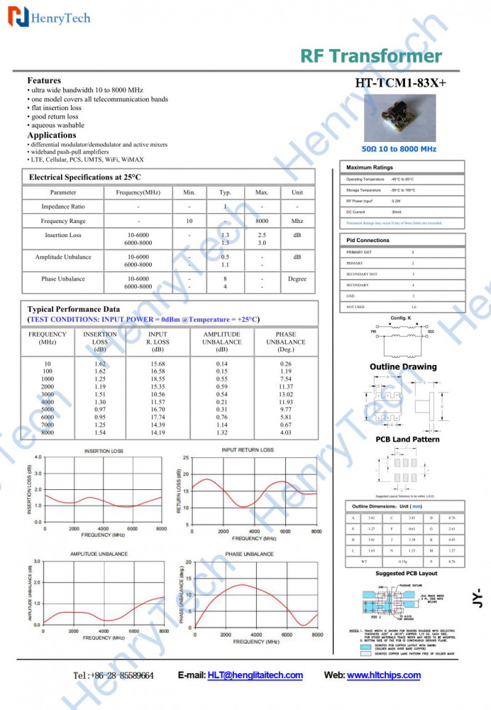 HT-TCM1-83X+ technical document page