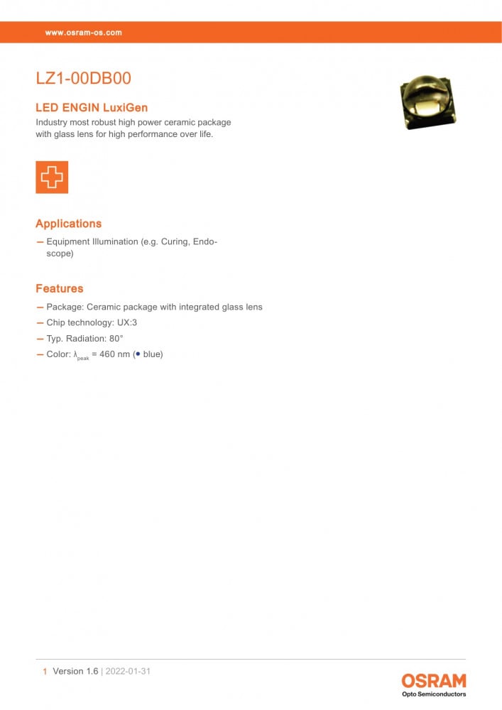 AMS LZ1-00DB00-0100 datasheet page 1