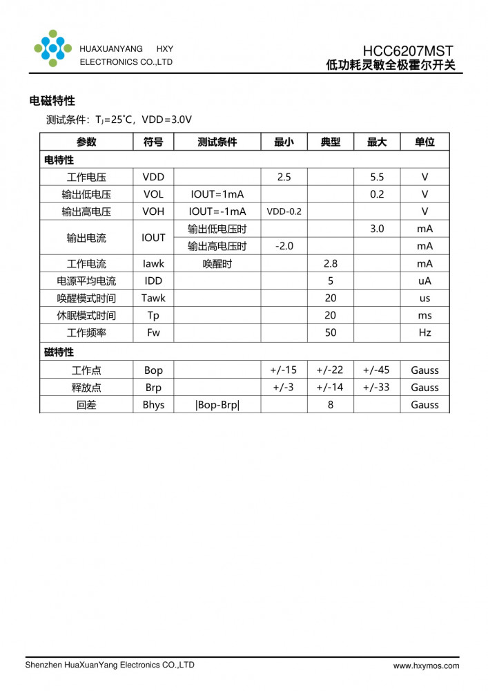 HCC6207MST datasheet page 3