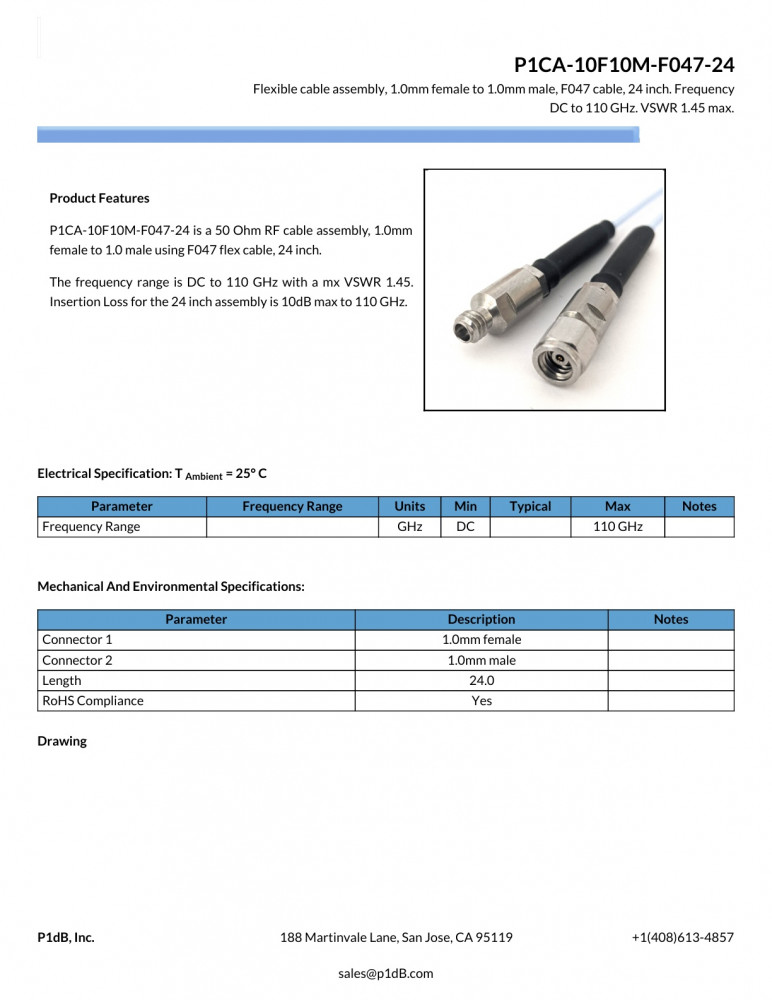 P1CA-10F10M-F047-24 technical documentation page 1