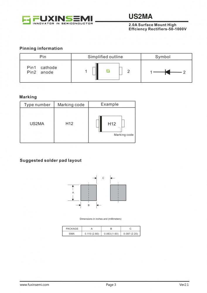 US2MA datasheet page 3