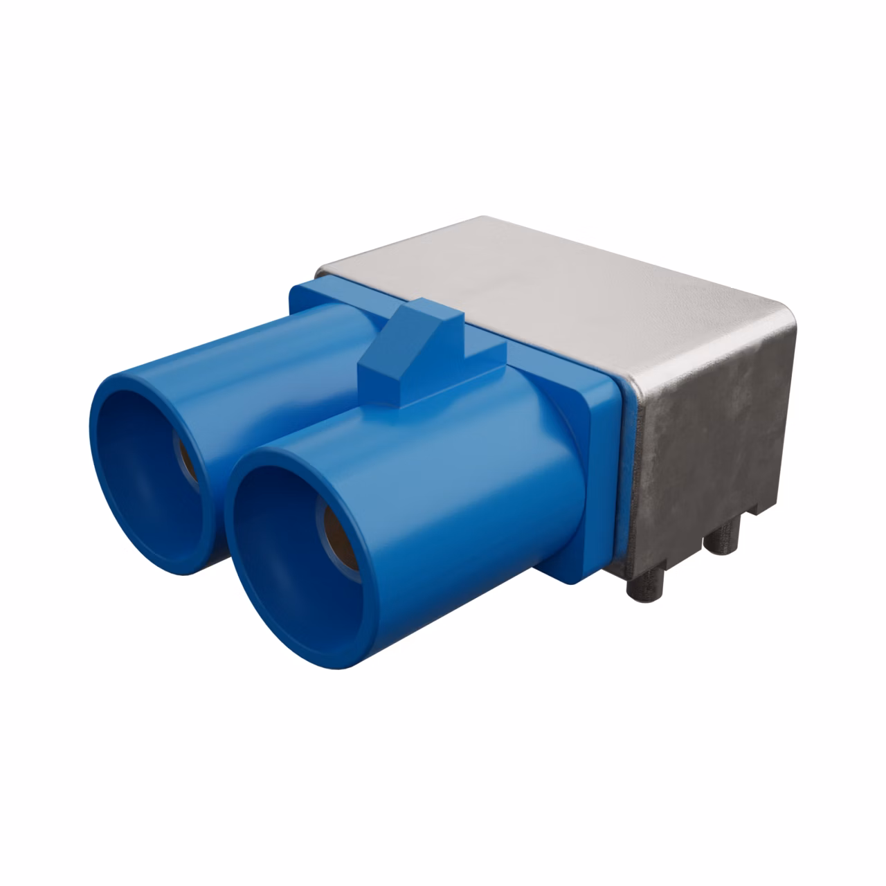 FAKRA Jack, Dual, Right-Angle, PCB Receptacle, Through Hole, Die Cast Body, Tin (Sn) Plated, Keying Code Z, Water Blue, 50 Ohms for sale