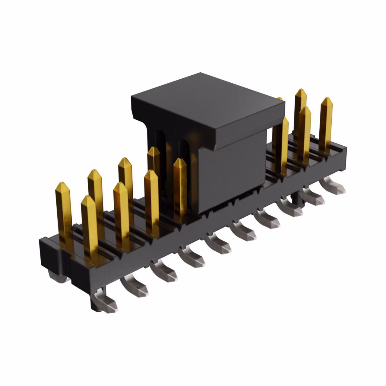 Milli-Grid Header, Vertical, Surface Mount, 20 Circuits, 0.38µm Gold (Au) Plating, Mating Pin Length 3.20mm, with Cap and Pegs, Tube, Lead-Free for sale